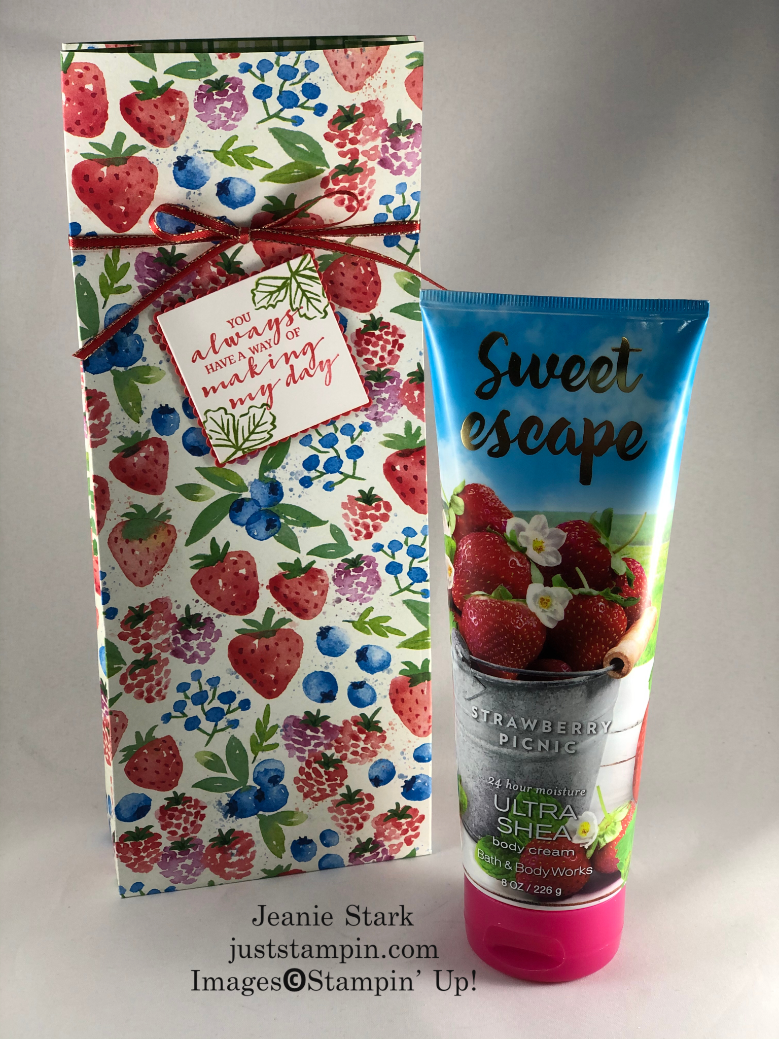 Tall Strawberry Bag for Bath & Body Works Lotion – Just Stampin'