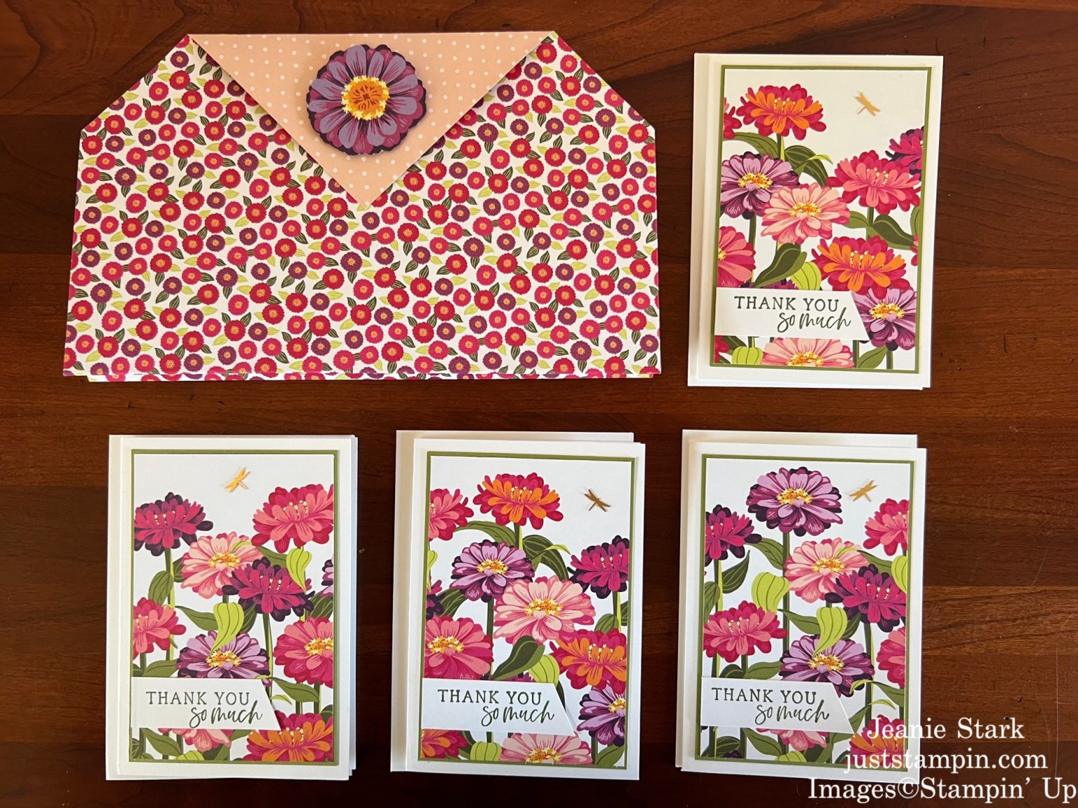 Flowering Zinnias Clutch Purse & Note Cards – Just Stampin'