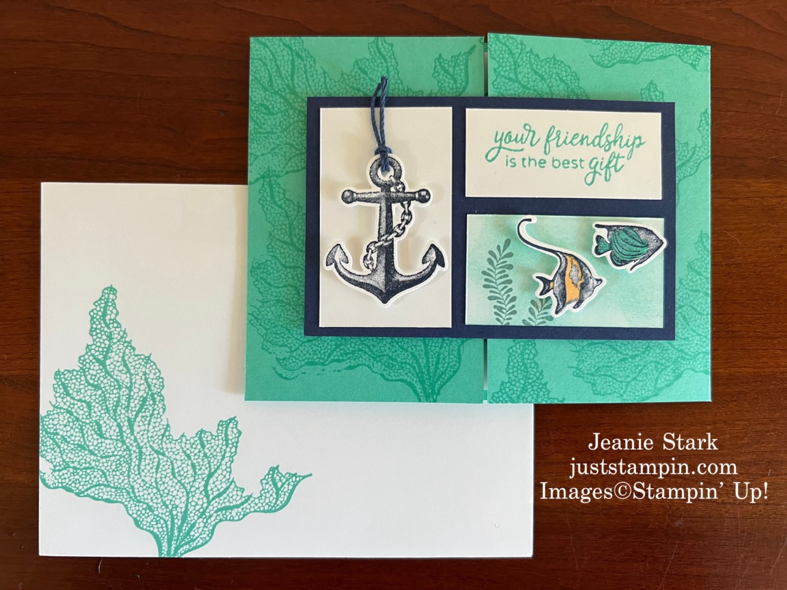 Stamped Background Fun Fold with Beauty Of The Deep – Just Stampin'