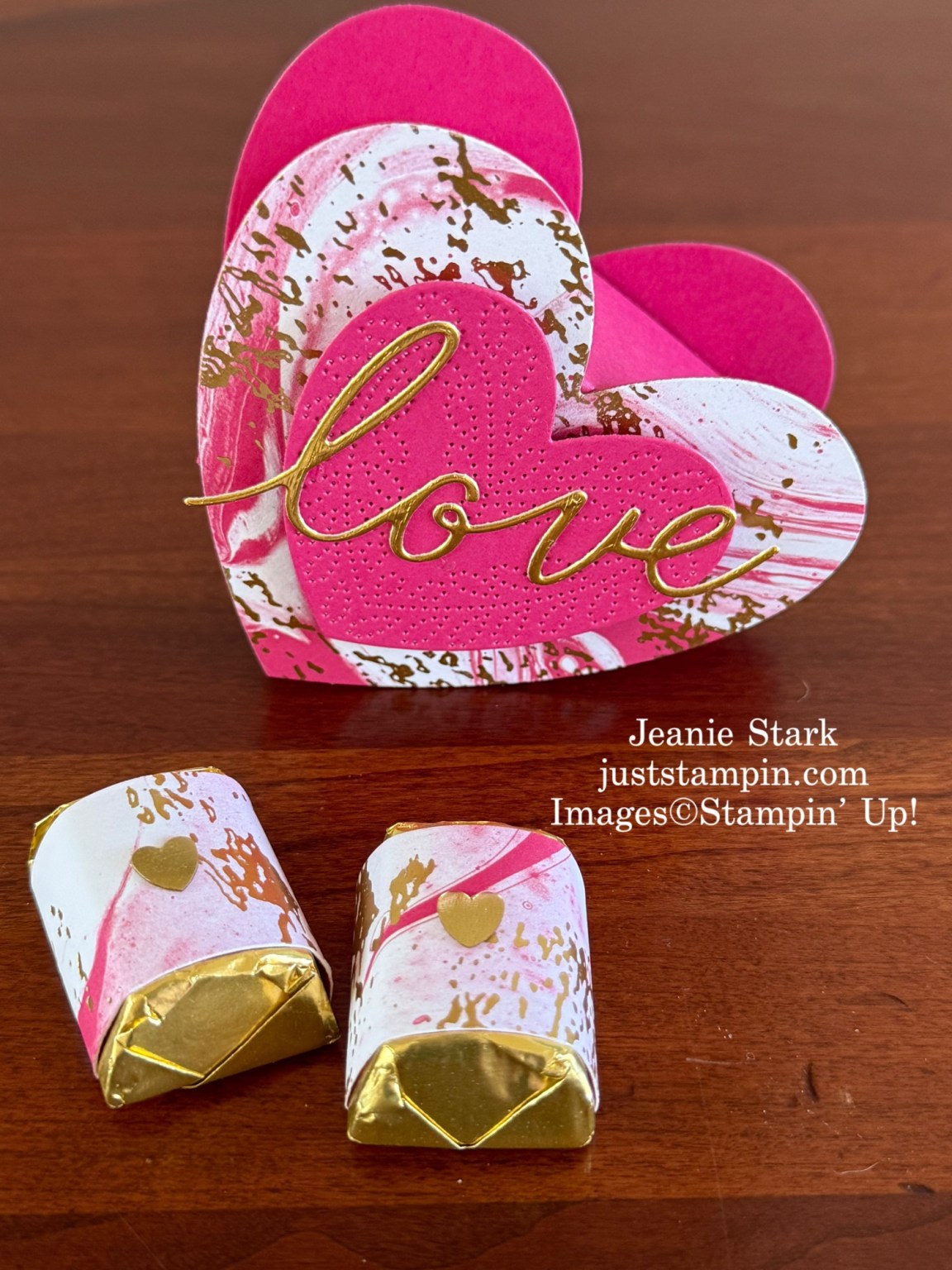 Marbled Elegance Heart Box for Tic Tac Toe Challenge #263 – Just Stampin'
